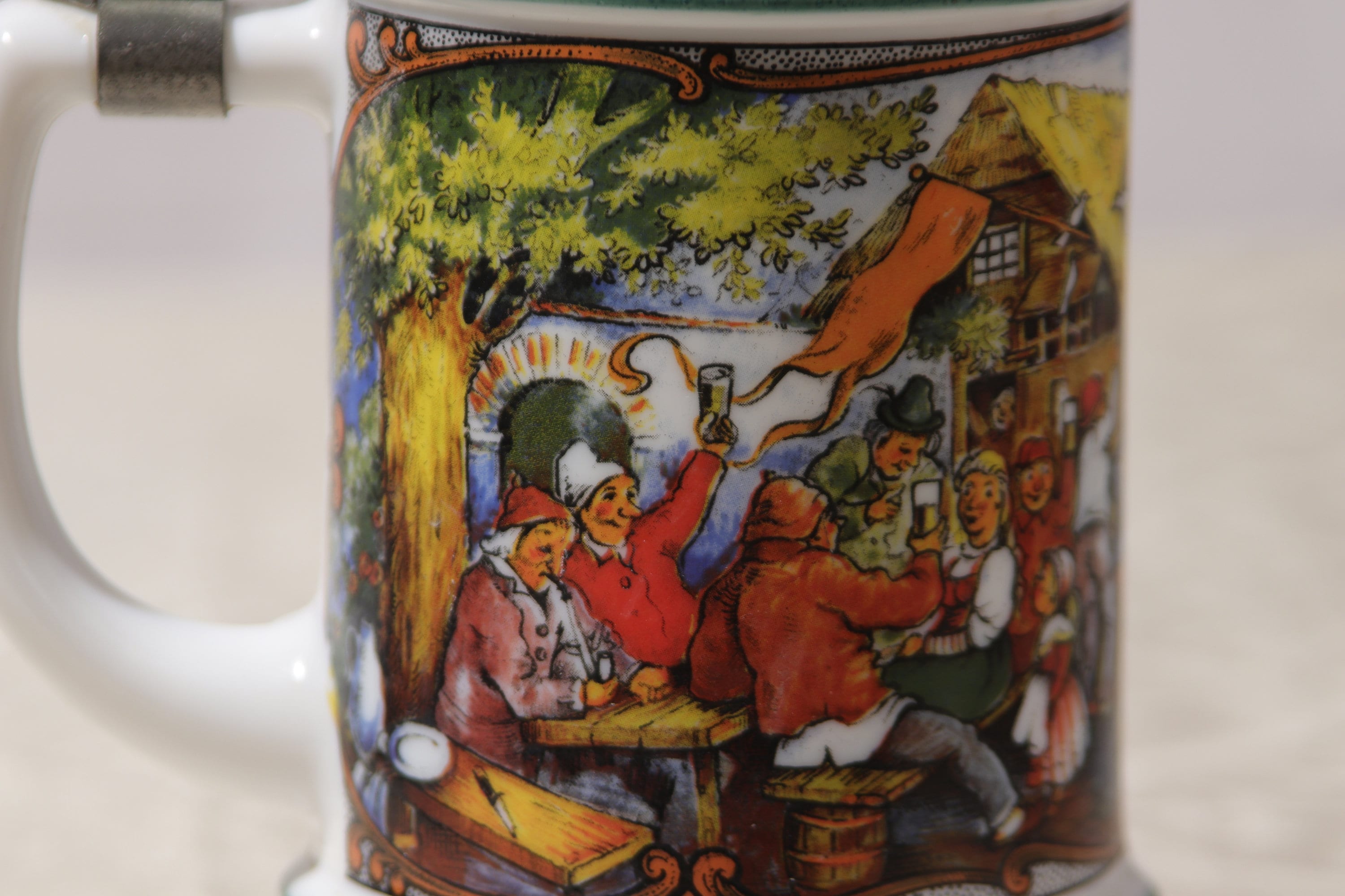 Original Bmf Bierseidel German Milk Glass Pewter Lidded Beer - Etsy