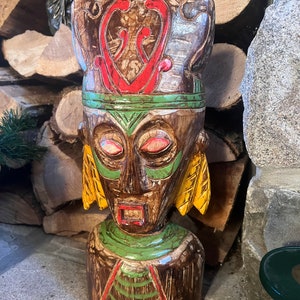 Hand Crafted Polynesian Hawaiian Style Painted Tiki Masks Wall Décor ...