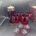 Vintage Ruby Red Glasses/ Wine Red Glasses - Etsy