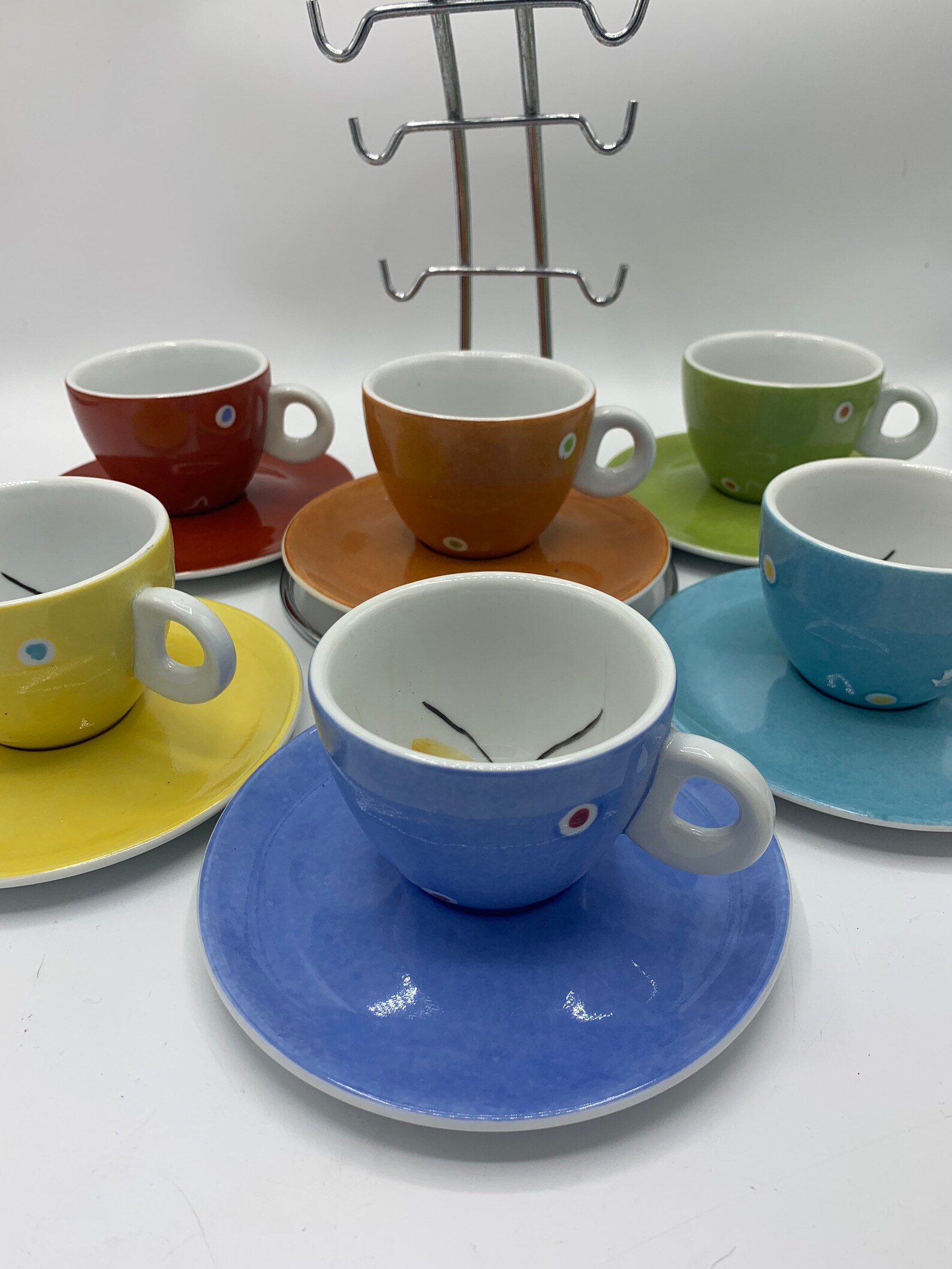 Schmid Vintage Tea Cup Set of 6 With Metallic Retro Holder - Etsy