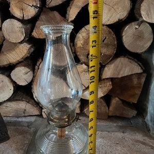 Vintage Large Clear Glass Oil Lamps , Farmhouse Decor - Etsy