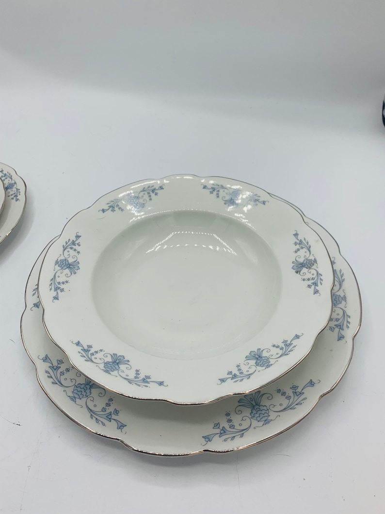 Regency by CMIELOW Made in Poland Blue Flower Pattern Dinner - Etsy