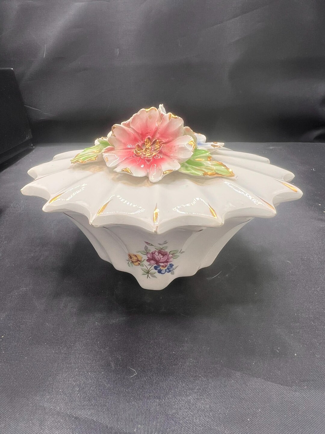 Mid Century Italian Capodimonte Jewelry Box , Porcelain Floral Box - Etsy