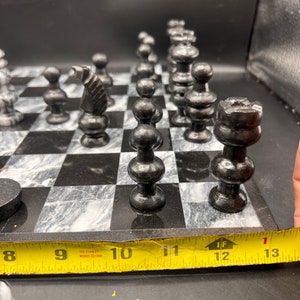 13 Inch Hand Carved Marble/ Granite Chess Set Mexico, "sophisticate" - Etsy