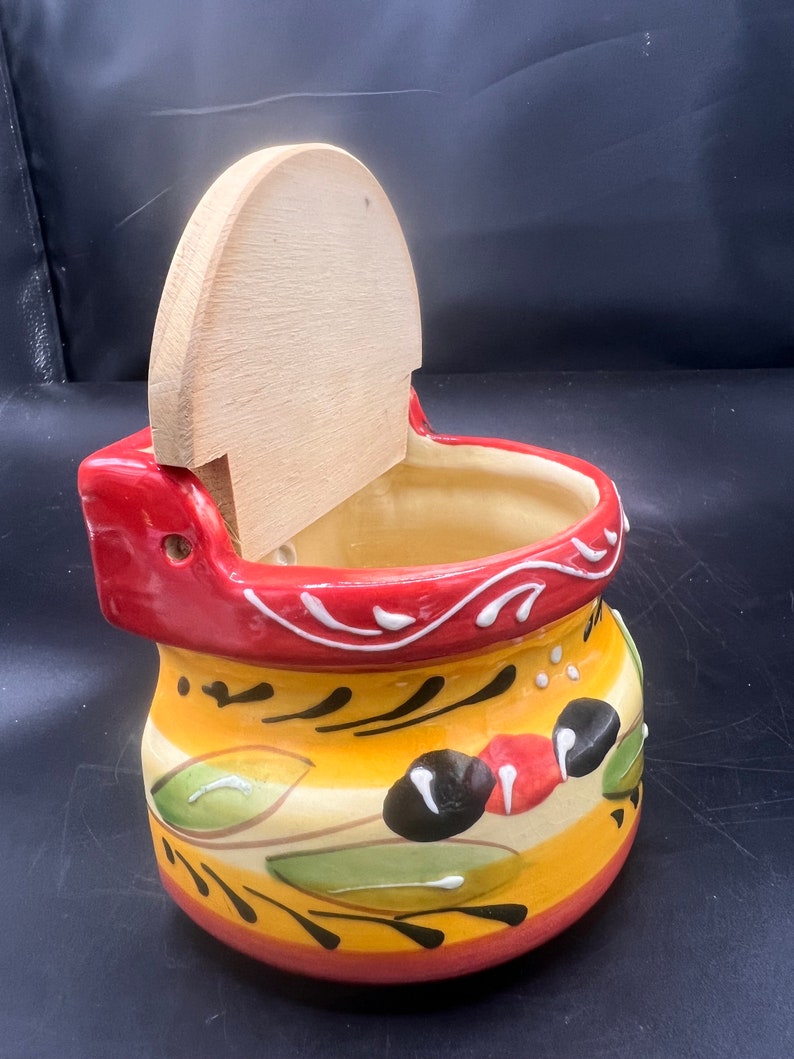 Pier 1 Imports Ceramic “olive” Salt Cellar/ Wall Salt Cellar - Etsy
