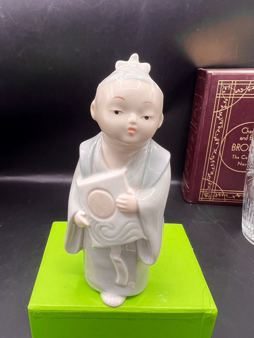 Vintage Japanese Boy With Book Statue White Porcelain Figure 7” - Etsy