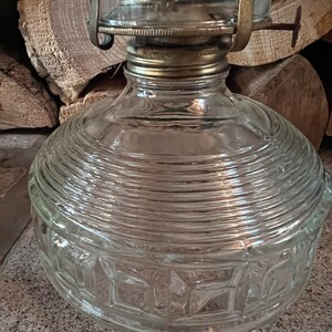 Vintage Large Clear Glass Oil Lamps , Farmhouse Decor - Etsy