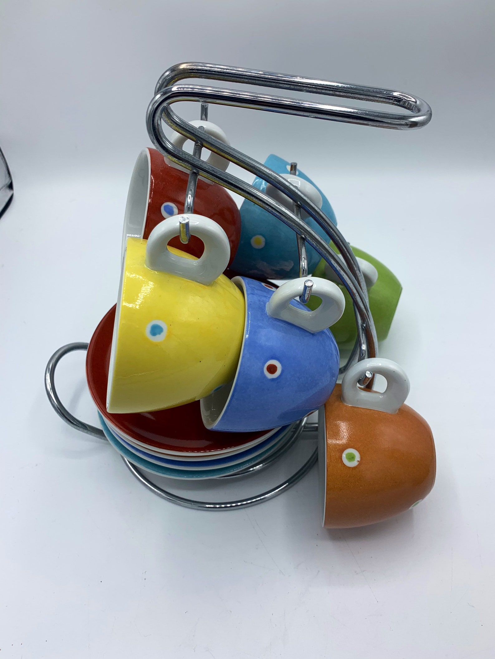 Schmid Vintage Tea Cup Set of 6 With Metallic Retro Holder - Etsy