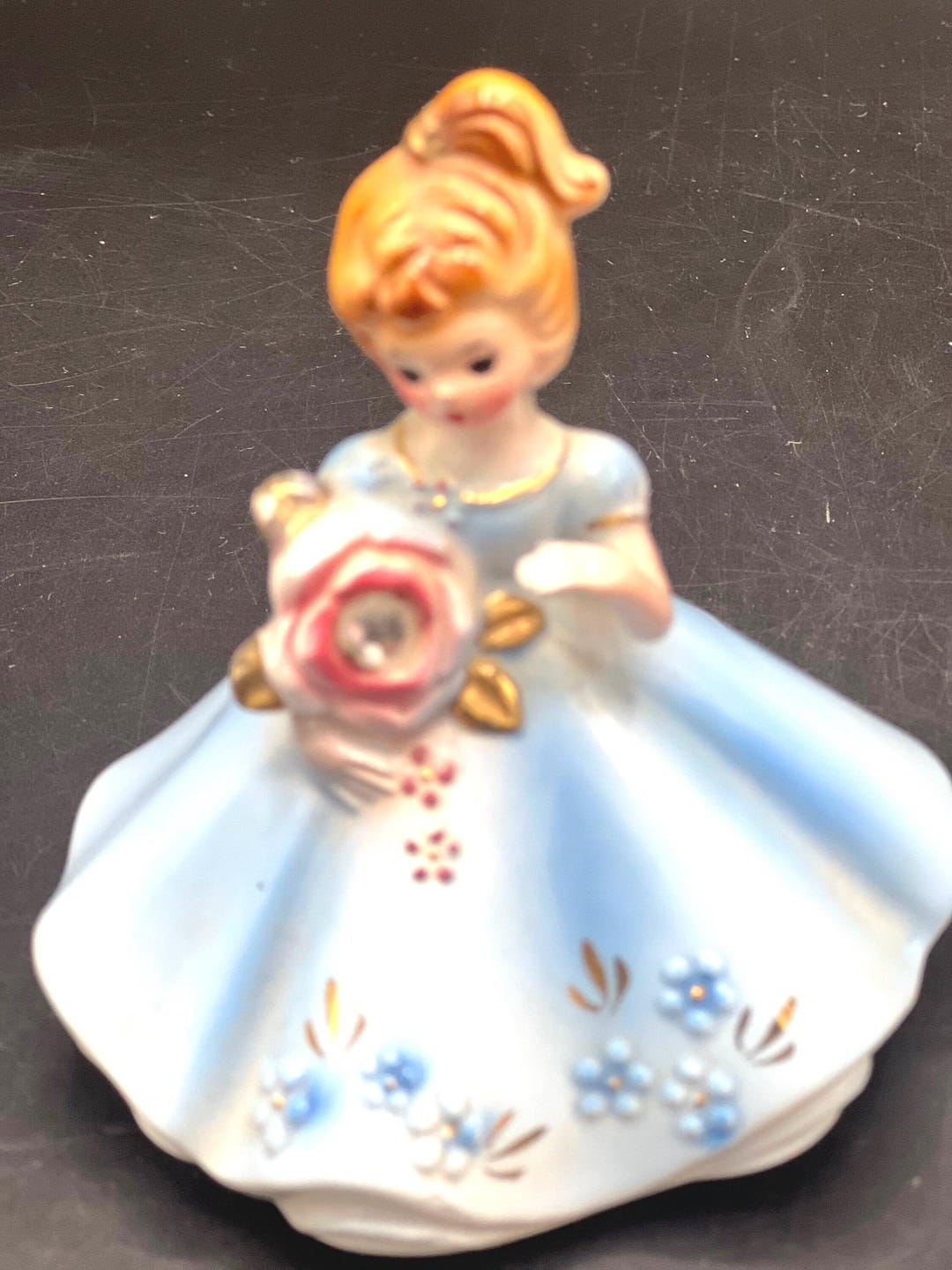 Vintage Josef Figurine - April Birthstone Birthday Doll /A Vintage ...