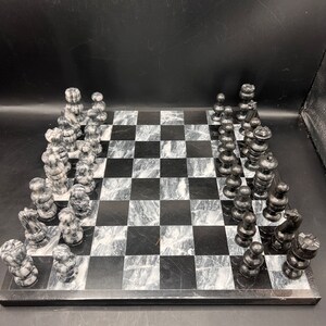 13 Inch Hand Carved Marble/ Granite Chess Set Mexico, "sophisticate" - Etsy