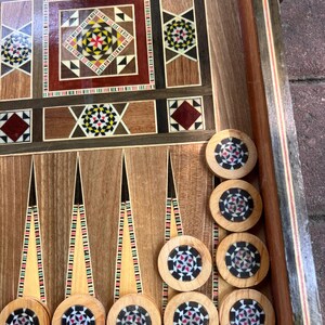 Middle Eastern Marquetry Inlaid Backgammon Board Box With Pieces Set / Chess Board . Turkish - Etsy