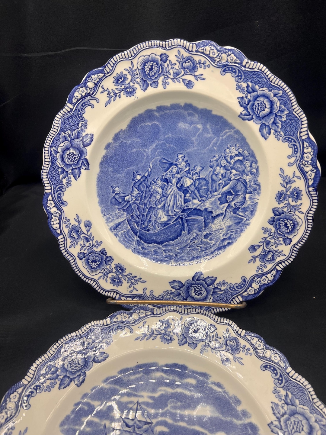 Crown Ducal Blue Colonial Times 1930's Dinner Plate - Etsy