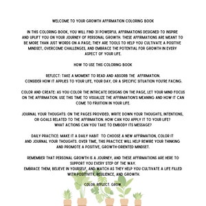 Rooted in Growth:31 Plant Themed Coloring Pages and Affirmations for ...