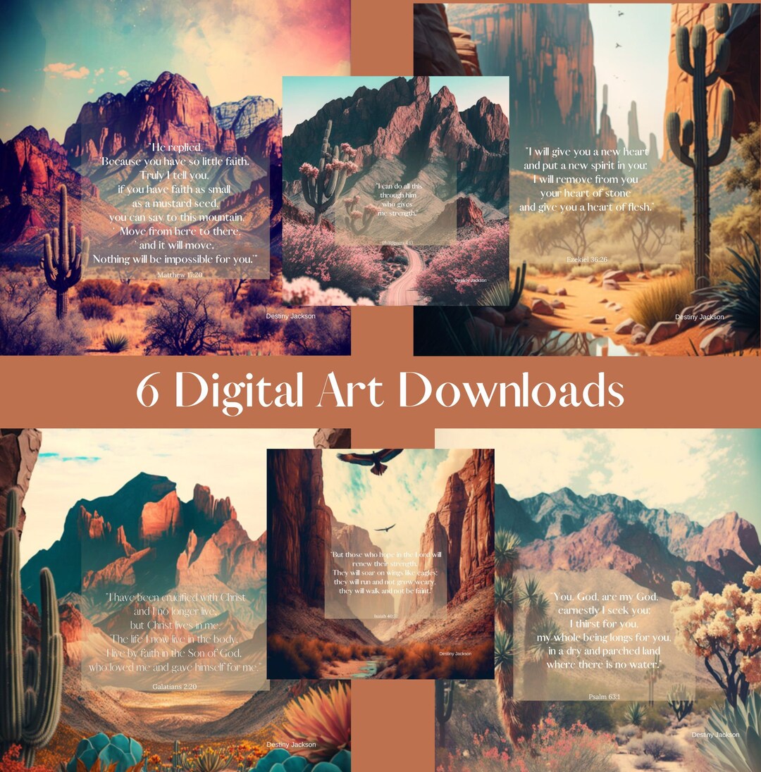 Southwest Desert Inspired Bible Verse Digital Art Prints - Etsy