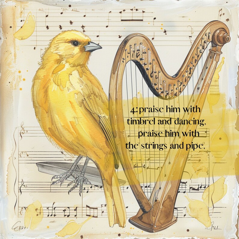 Psalm 150 Digital Watercolor Bird Prints - Etsy