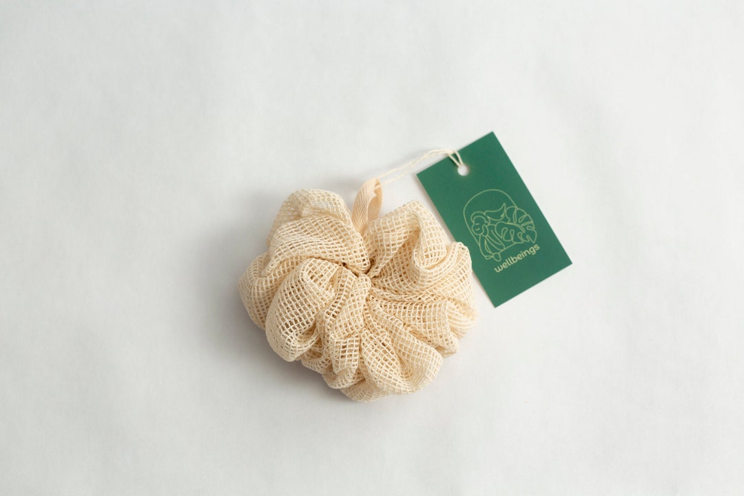 Organic Cotton Shower Pouf | Zero Waste Body Loofah | Ecofriendly Bath ...