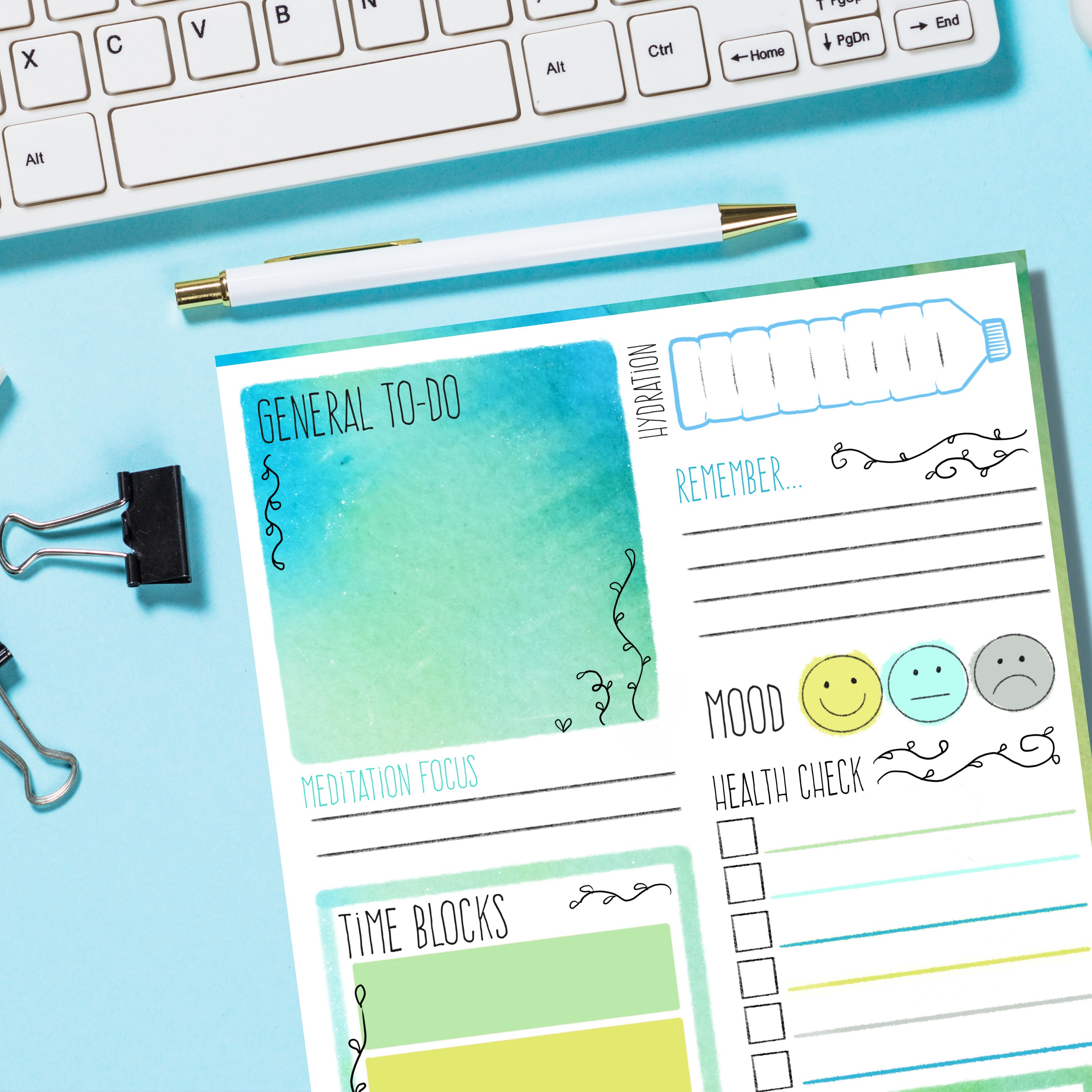 30 Day Bright Mindfulness Journal Pages, Brain Dump Book or ...