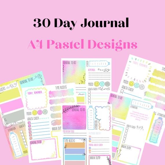 30 Day Pastel Mindfulness Journal Pages Brain Dump Book or | Etsy