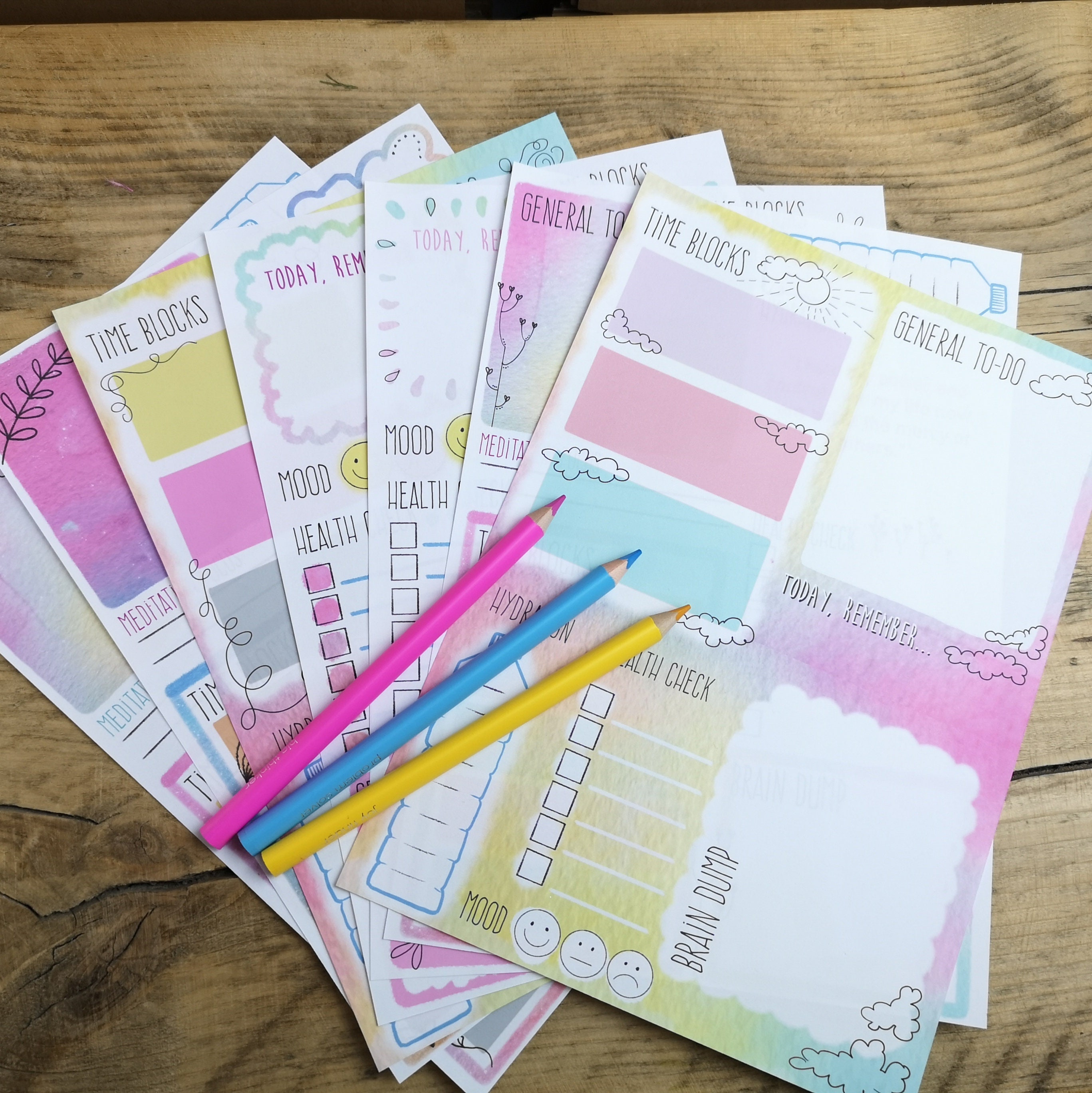 30 Day Bright Mindfulness Journal Pages, Brain Dump Book or ...