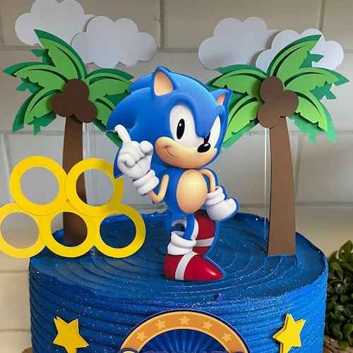 Cake Topper Sonic Sonic the Hedgehog Birthday Sonic | Etsy