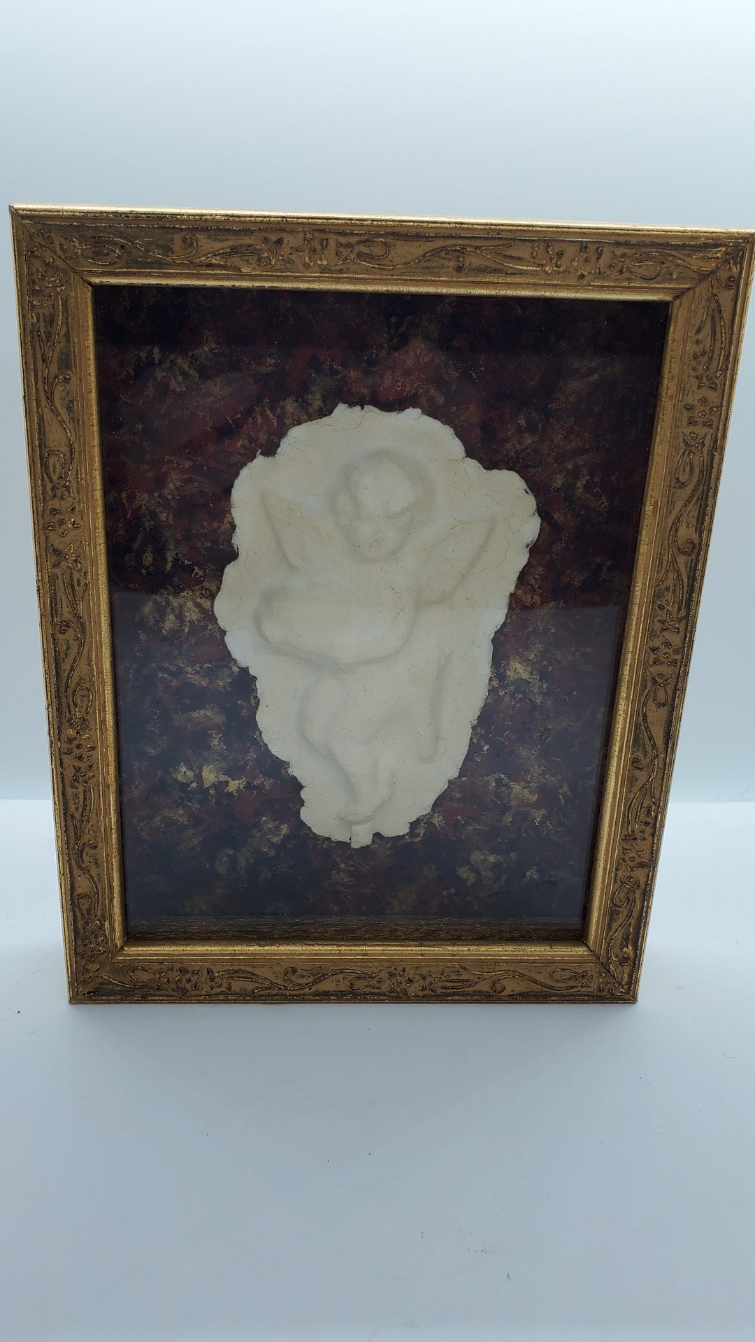 Paper Mache Angel Shadow Box Gold Frame - Etsy Australia
