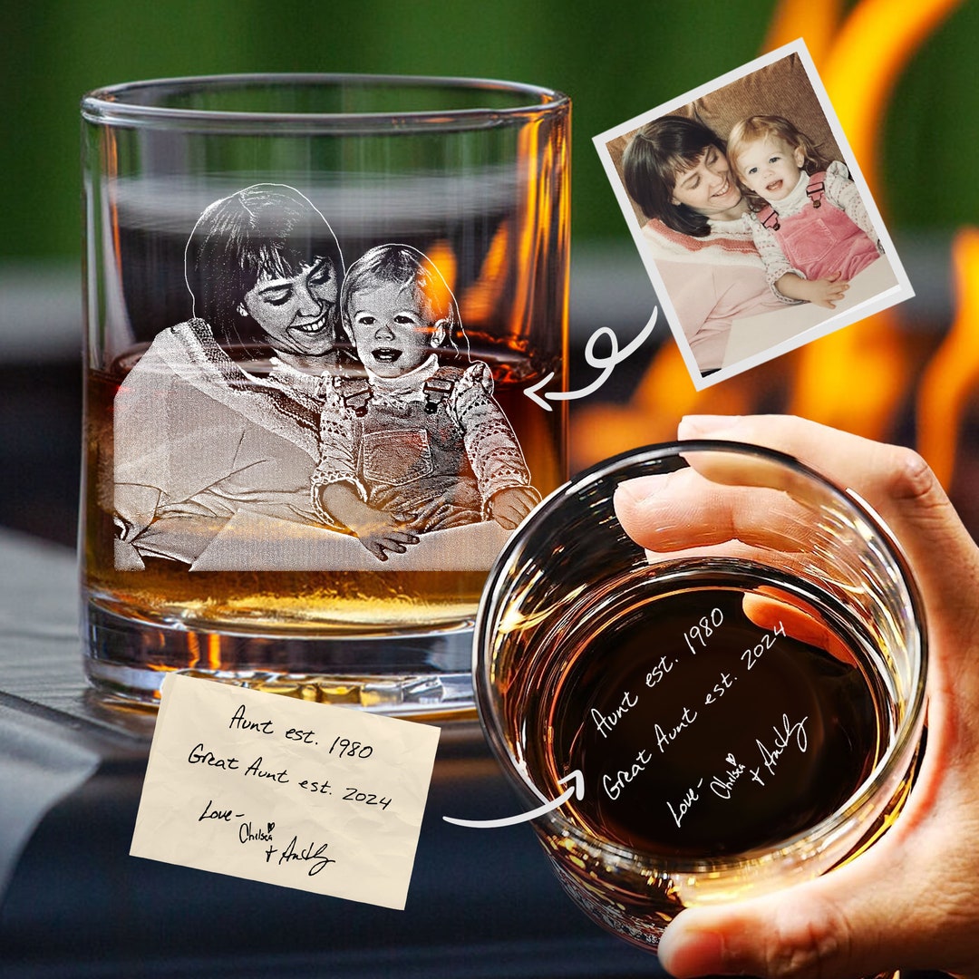 Personalized Handwriting Whiskey Glass Gift for Aunt - Engrave Your ...