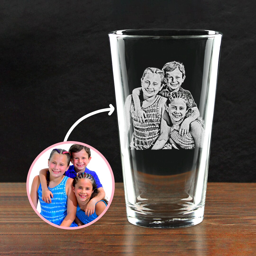 Custom Pint Glass With Kid Photo for Dad Personalized Christmas Gifts ...