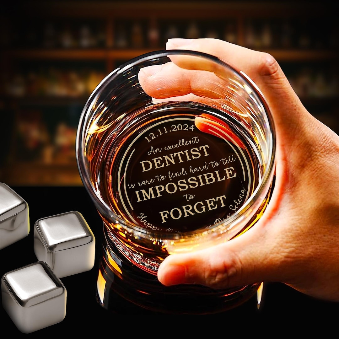 Custom Dentist Retirement Whiskey Glass - Personalized Appreciation ...