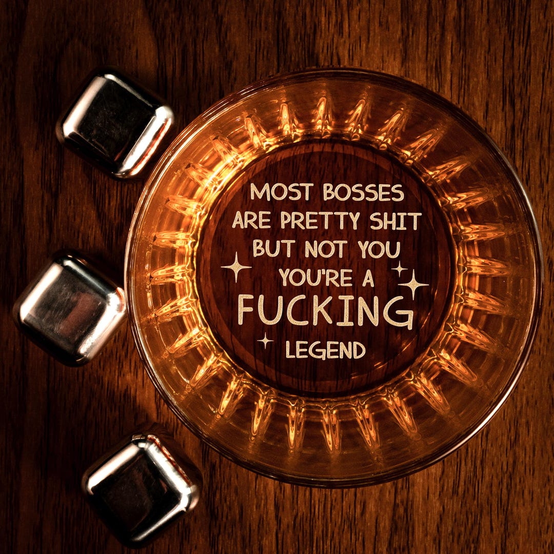 Funny Boss Goodbye Gift for Him - Most Bosses Are Pretty Shit Whiskey ...