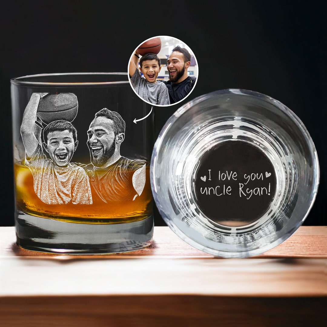 Custom Photo & Handwriting Whiskey Glass - Personalized New Uncle Gifts ...