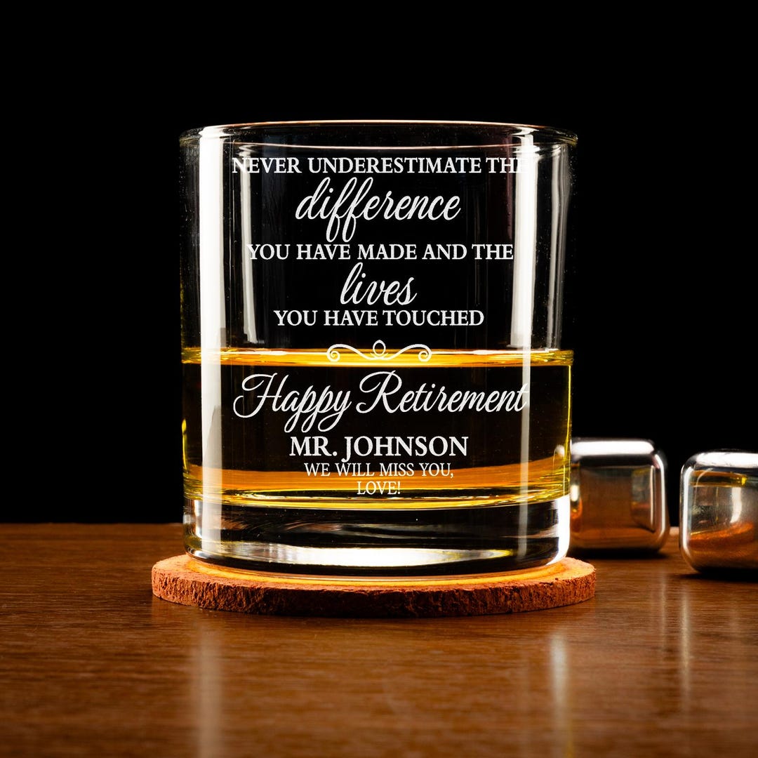 Custom Retirement Coworker Whiskey Glass - Never Underestimate the ...