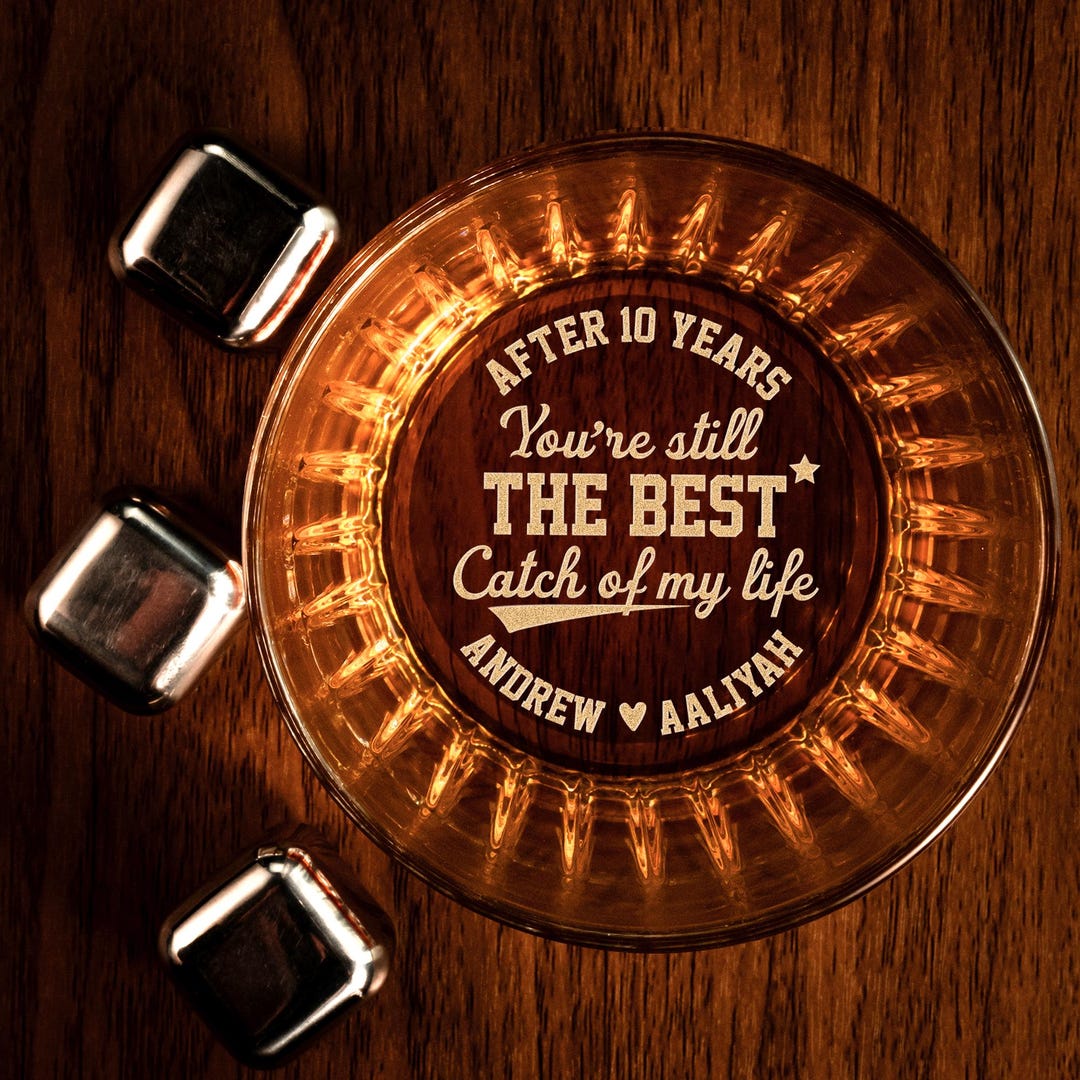 Baseball Anniversary Whiskey Glass Gifts Custom You Are the Best Catch ...