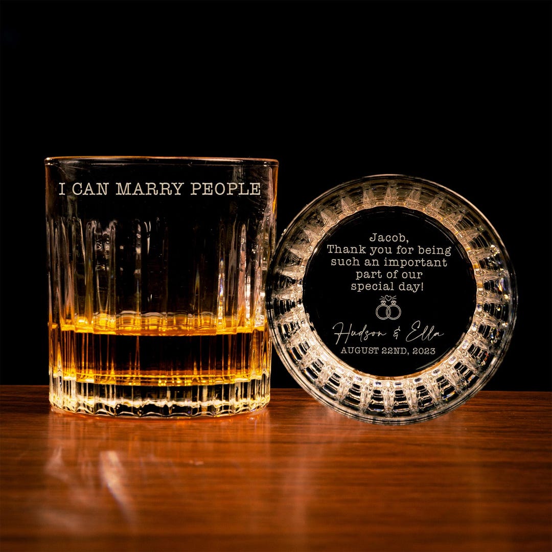 Custom I Can Marry People Whiskey Glass - Personalized Wedding Gift for ...