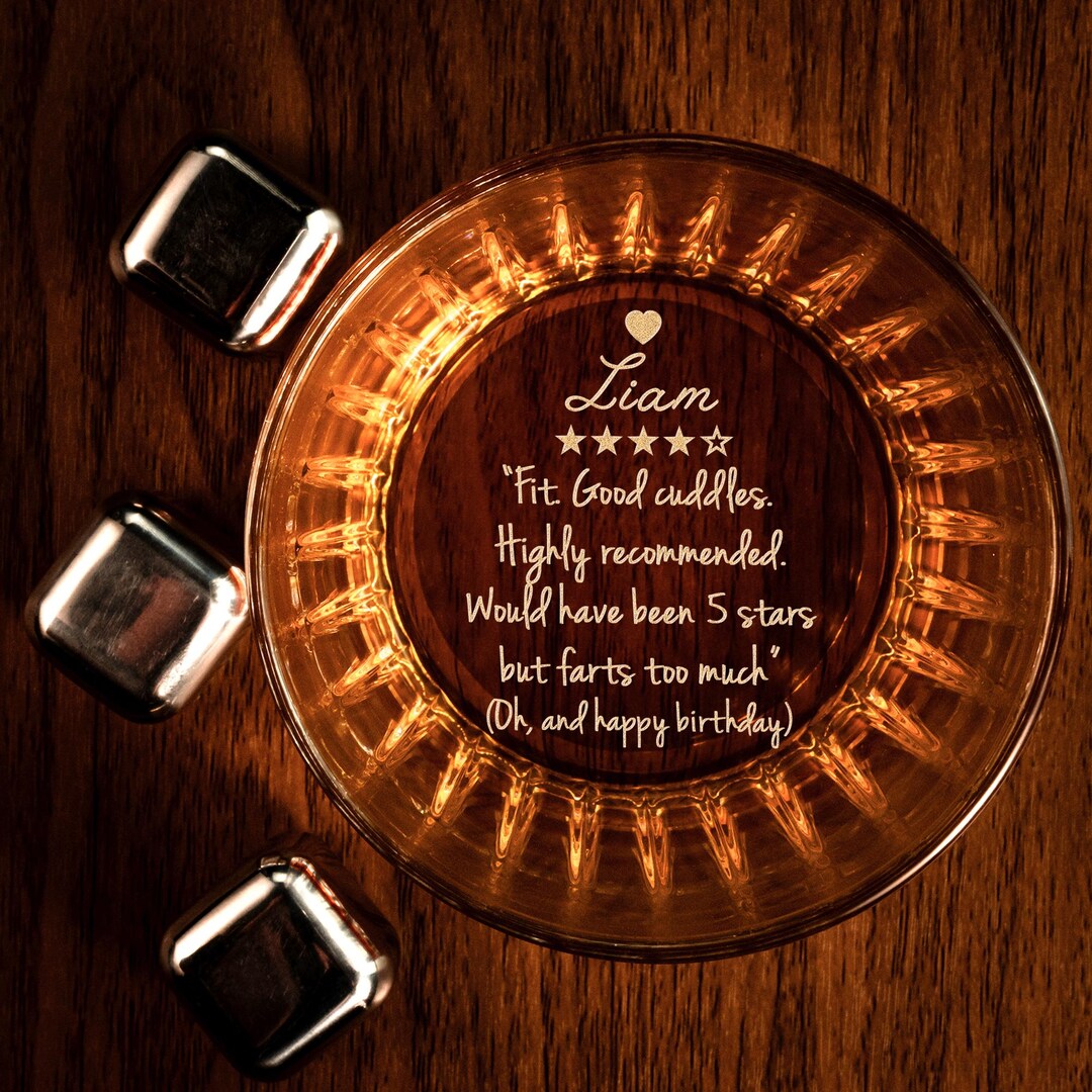 Engraved Funny Husband Whiskey Glass Personalized Humorous Rock Glass Christmas Ts For Him