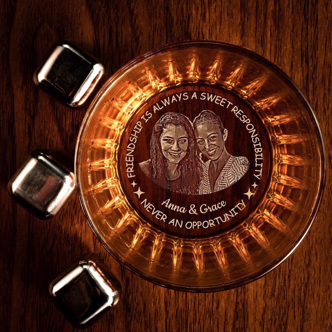 Custom Best Friend Photo Crystal Glass Personalized Crystal Wine Glass ...