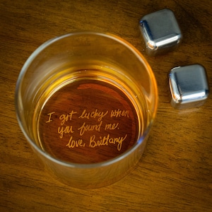 Personalized Handwriting Whiskey Glass - Engrave Your Handwritten ...