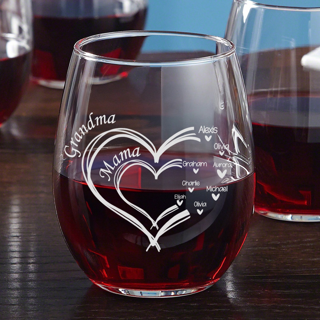 Personalized Mother's Day Wine Glass Gift Engraved Wine Glass for Mom ...