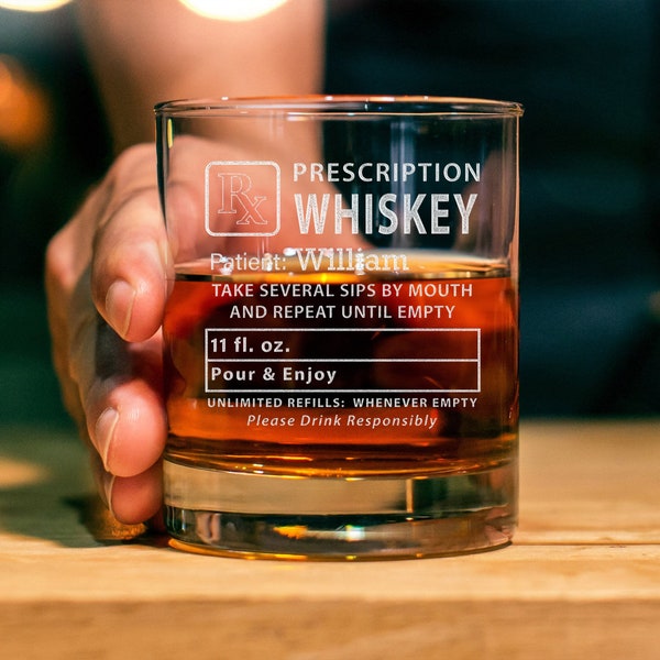 Prescription Funny Whiskey Glass - Etsy