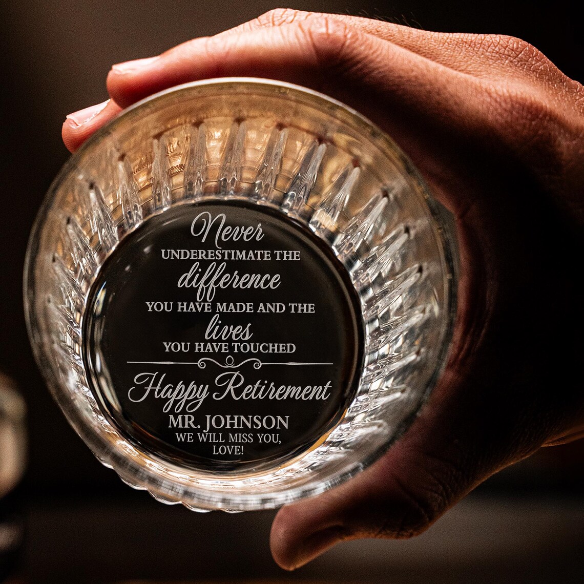 Custom Retirement Coworker Whiskey Glass - Never Underestimate the ...