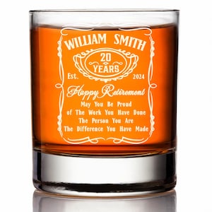 Custom Happy Retirement Whiskey Glass Gifts - Personalized Presents for ...