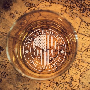 Engraved 2nd Amendment Whiskey Glass - Patriot Gifts for Men - Etsy