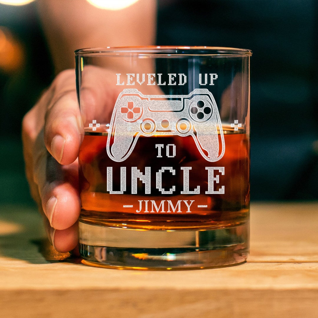 Custom Uncle Father's Day Glass Gifts - Personalized Leveled up to ...