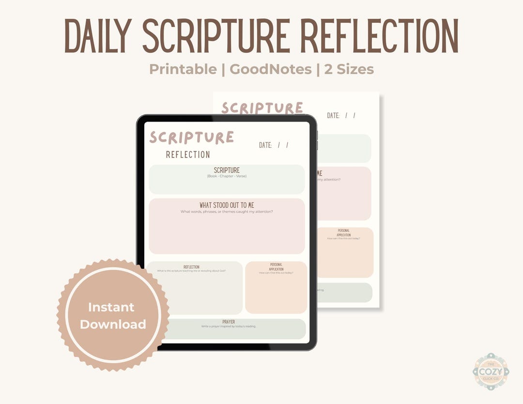 Daily Scripture Reflection Printable | Christian Devotional Journal ...