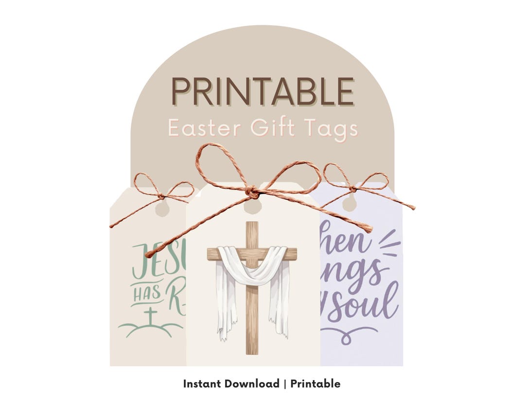 Christian Easter Gift Tags | Printable Resurrection Sunday Favor (PDF ...