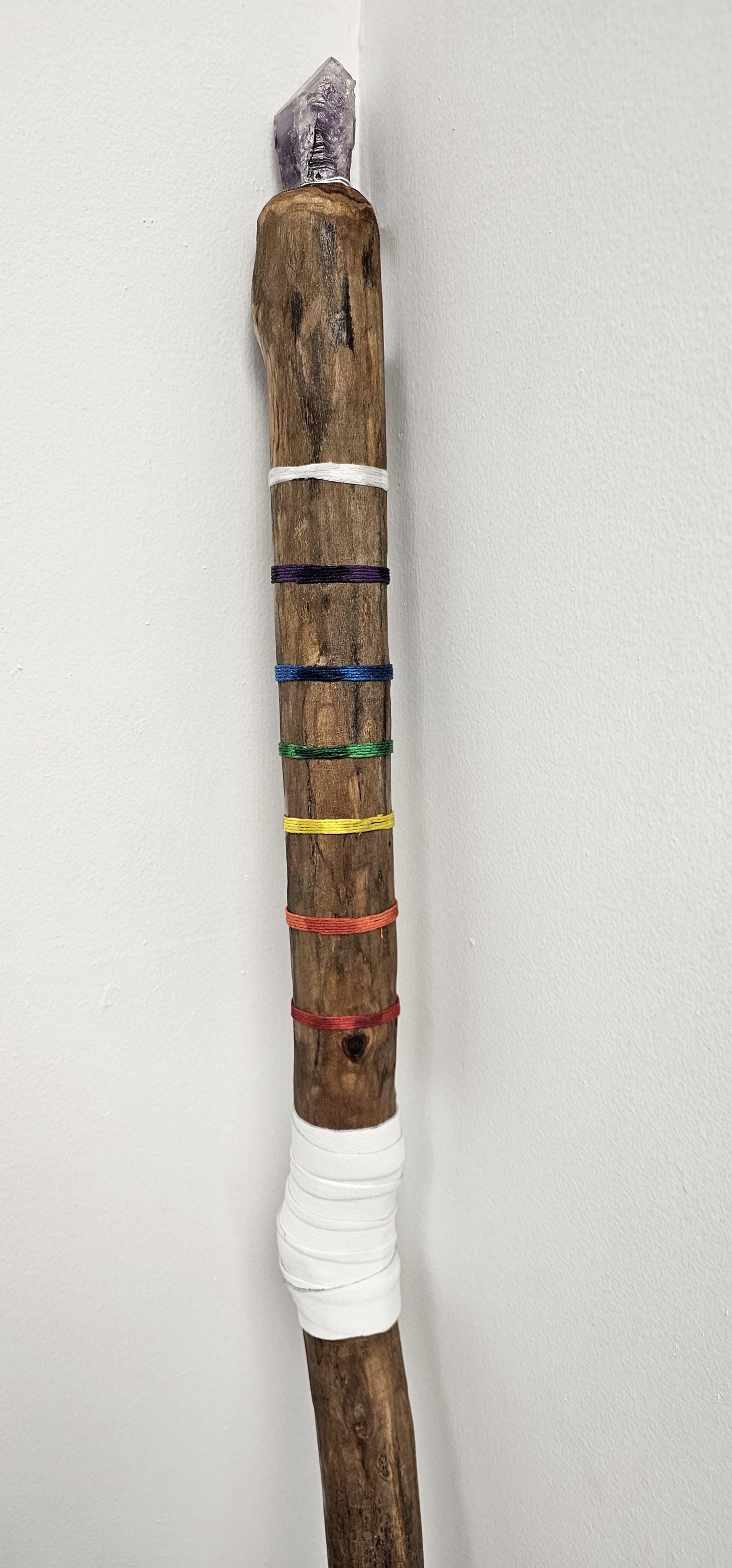 65" Sycamore Staff With Amethyst Crystal - Etsy