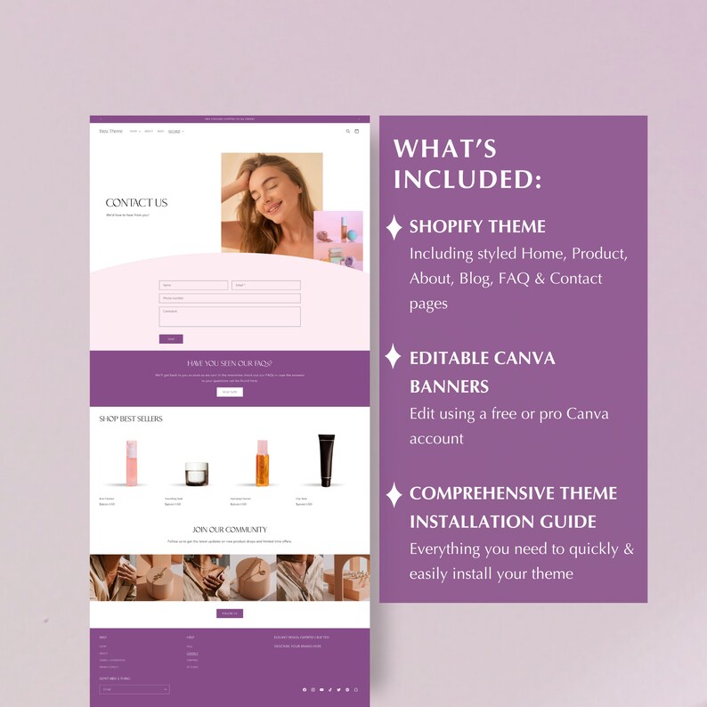 Shopify Theme Minimalist, Aesthetic Luxury Website Design, Elegant ...