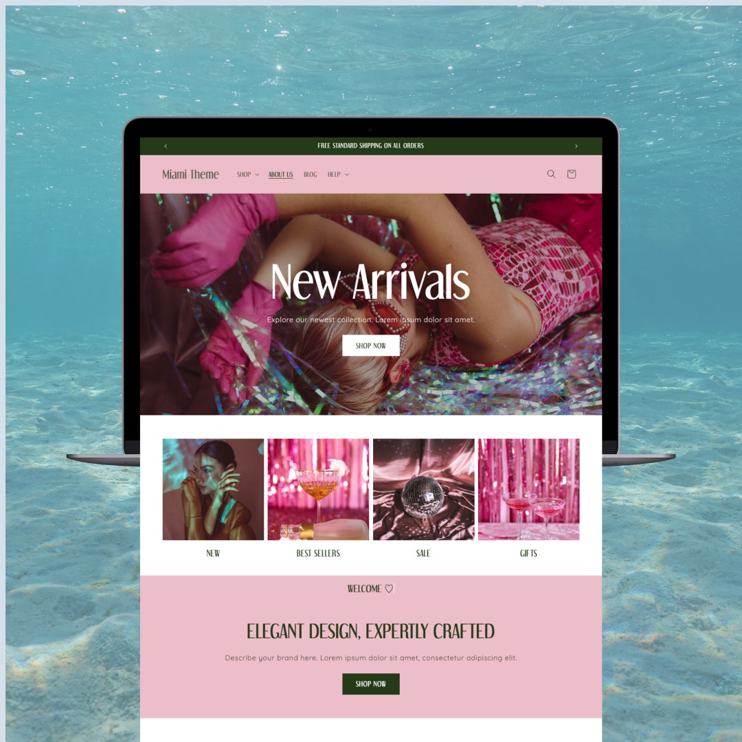 Shopify Theme Minimalist, Aesthetic Luxury Website Design, Elegant ...