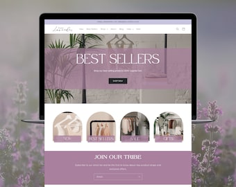 Shopify Theme Sage Green, Customizable Shopify Template, Editable Canva ...