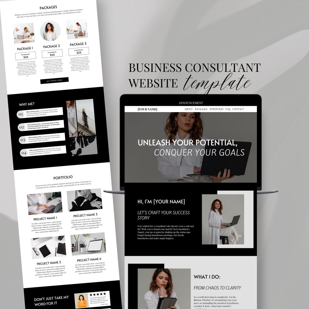 Business Consultant Canva Website Template, Coach Consulting Course ...