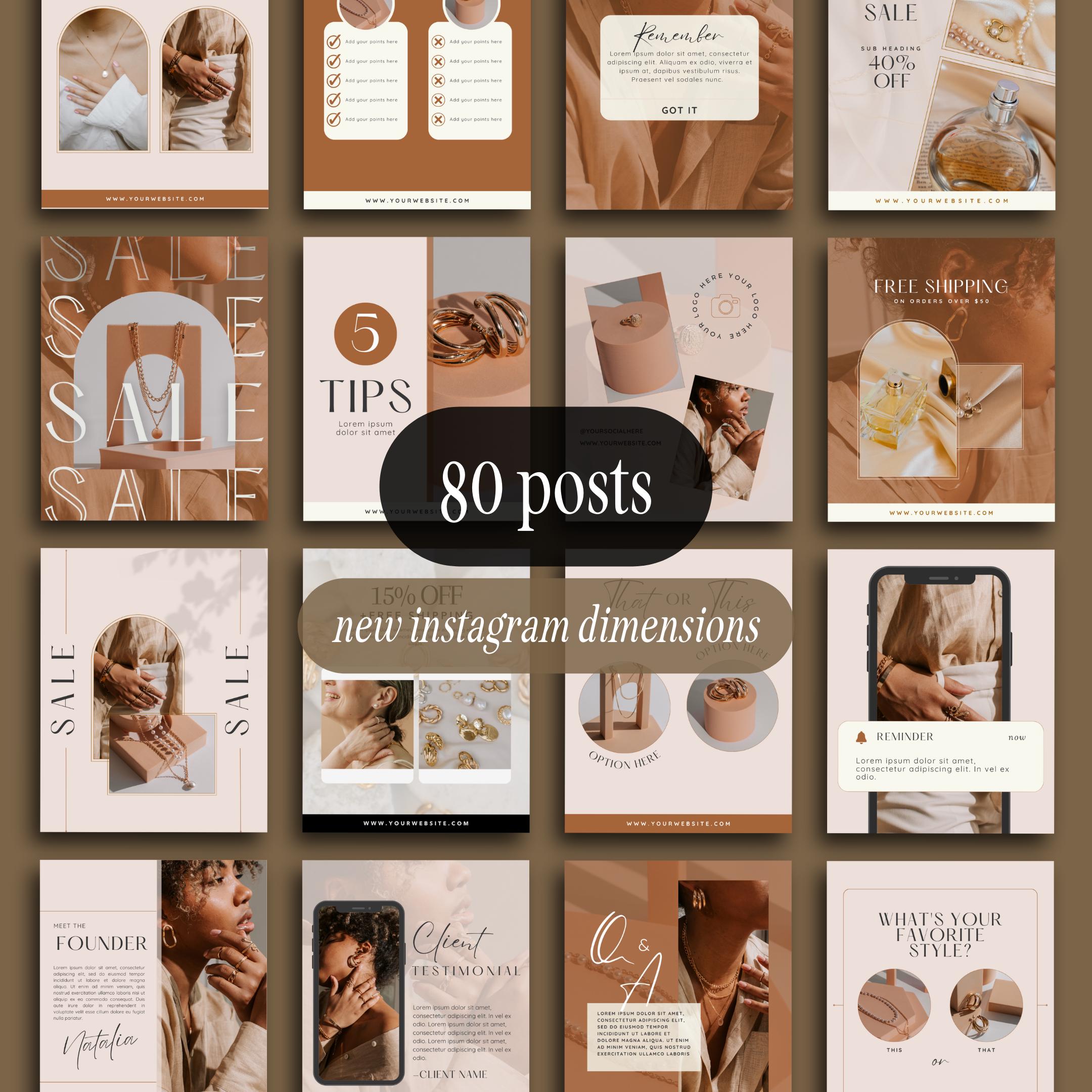 80 Boho Instagram Post Templates for Small Businesses Ecommerce Online ...